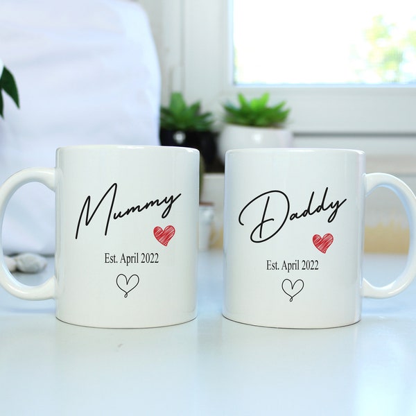 Mummy and Daddy Mugs - Etsy UK