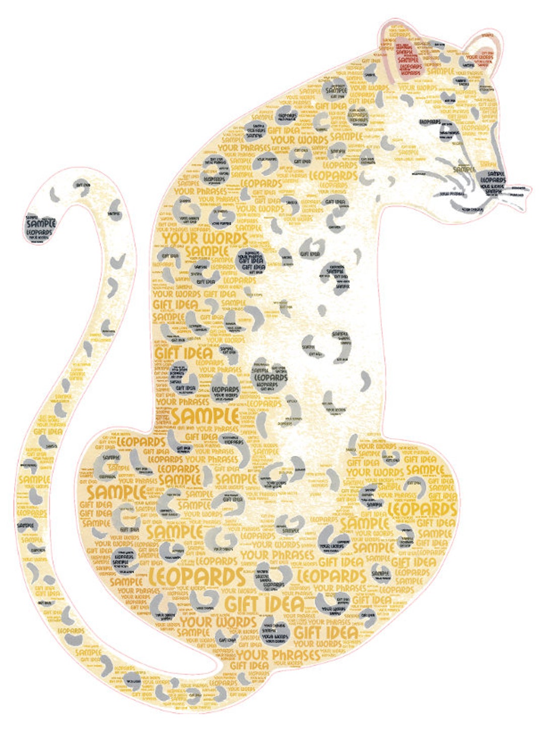 Personalised Word Art, Leopard Design, Leopard Image, Leopard Gift ...