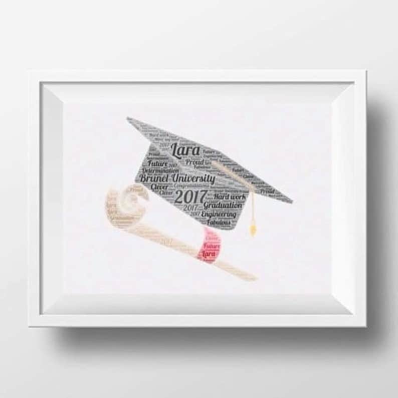 Personalised Word Art Graduation Hat Design. Your Words. - Etsy UK