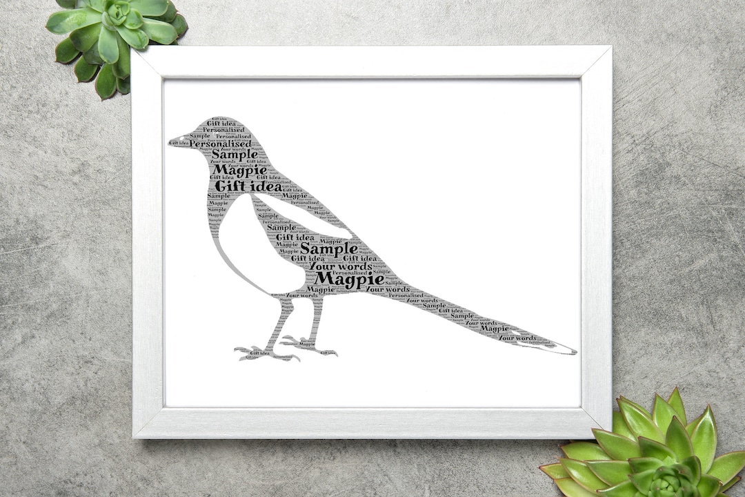 Personalised Word Art, Magpie Design, Magpie Image, Magpie Gift. Your ...
