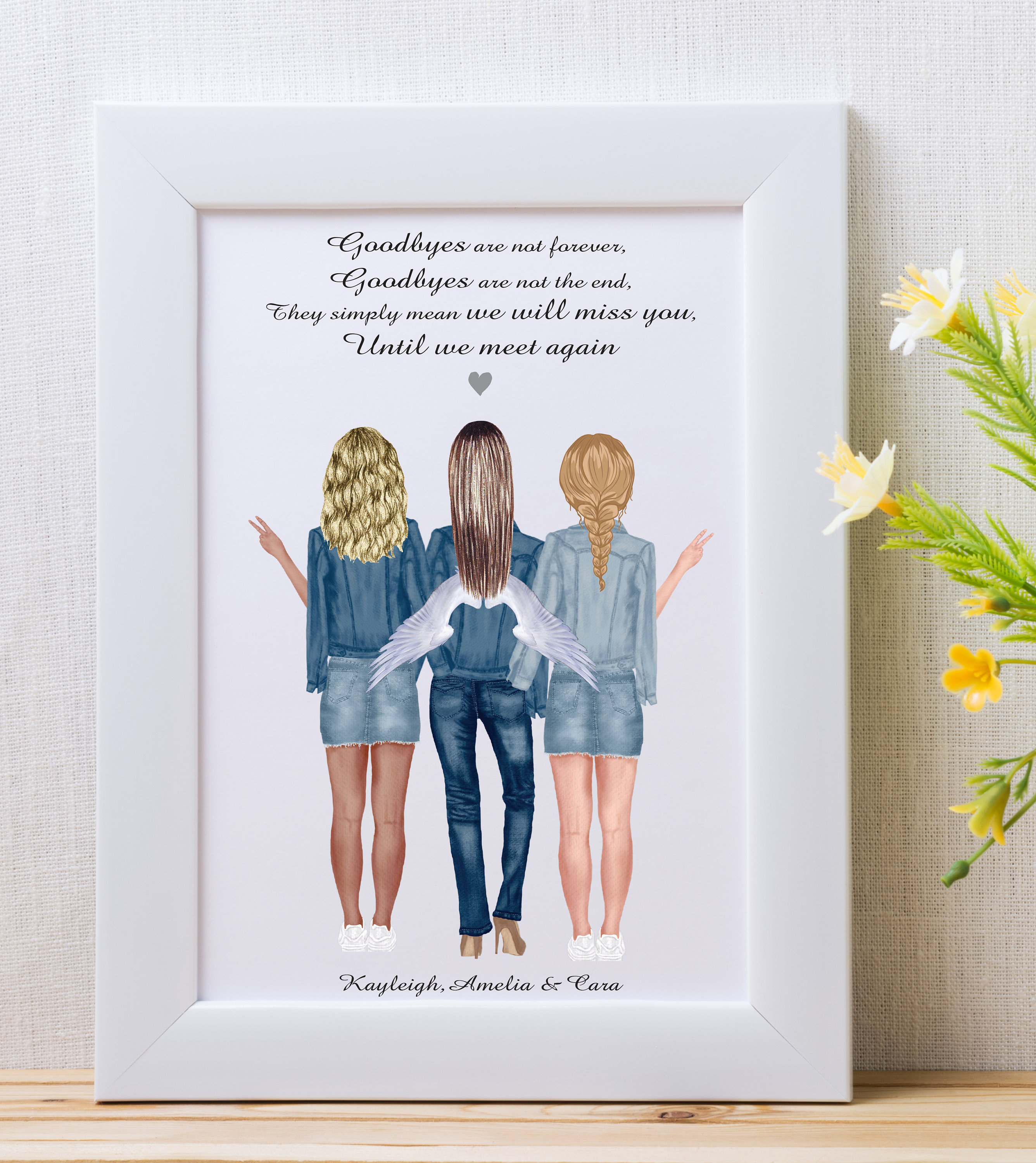 Personalised Memorial Print, Best Friend Print, Bereavement Friend ...