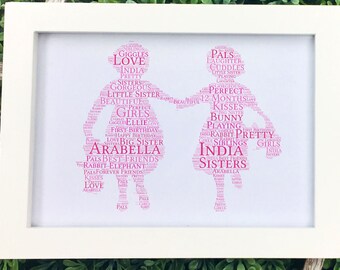 Sisters Word Art - Etsy UK