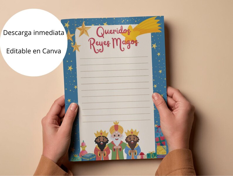 Carta De Reyes Magos. Plantilla Editable En CANVA. Imprimible Para ...