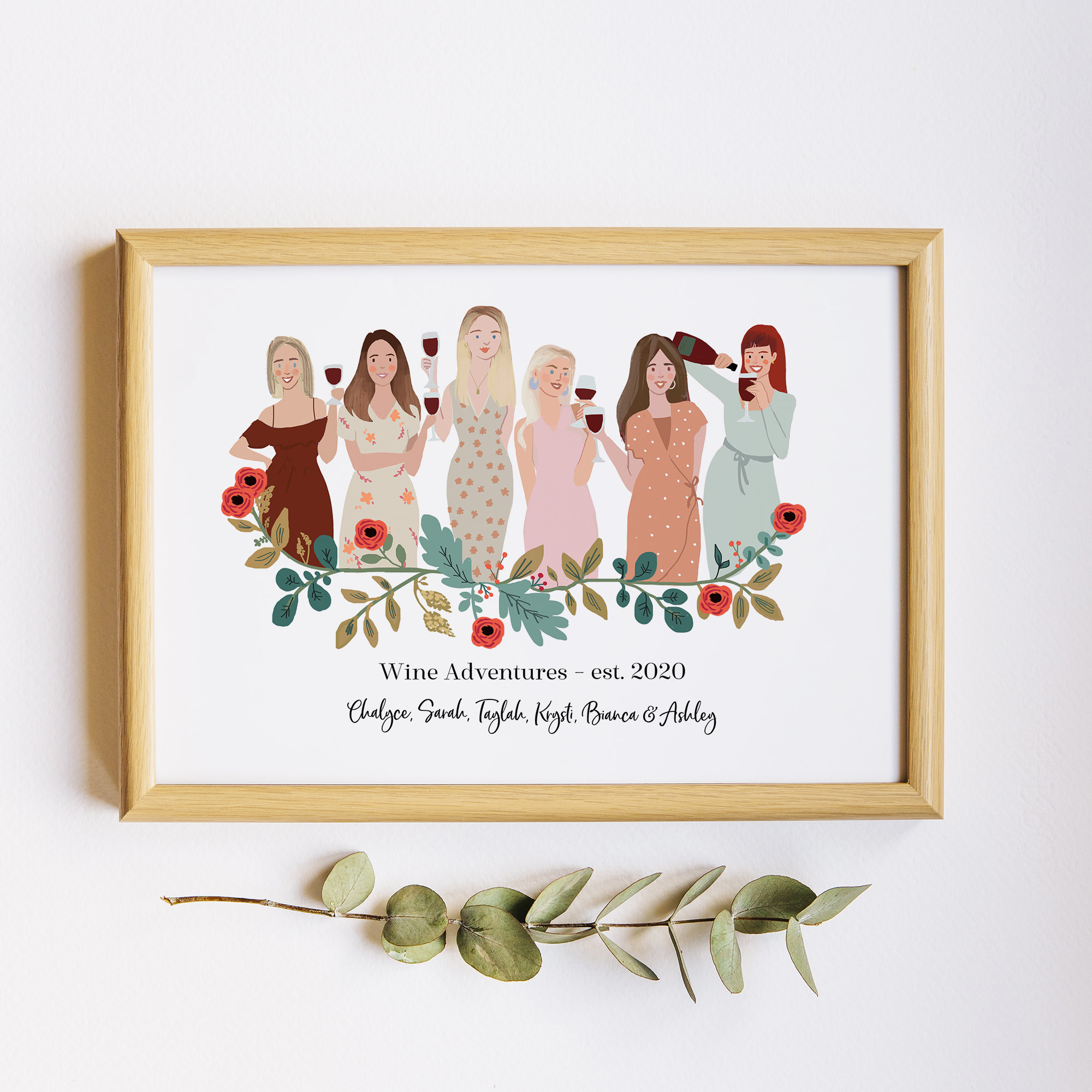 Custom best friends portrait Personalized illustration best | Etsy