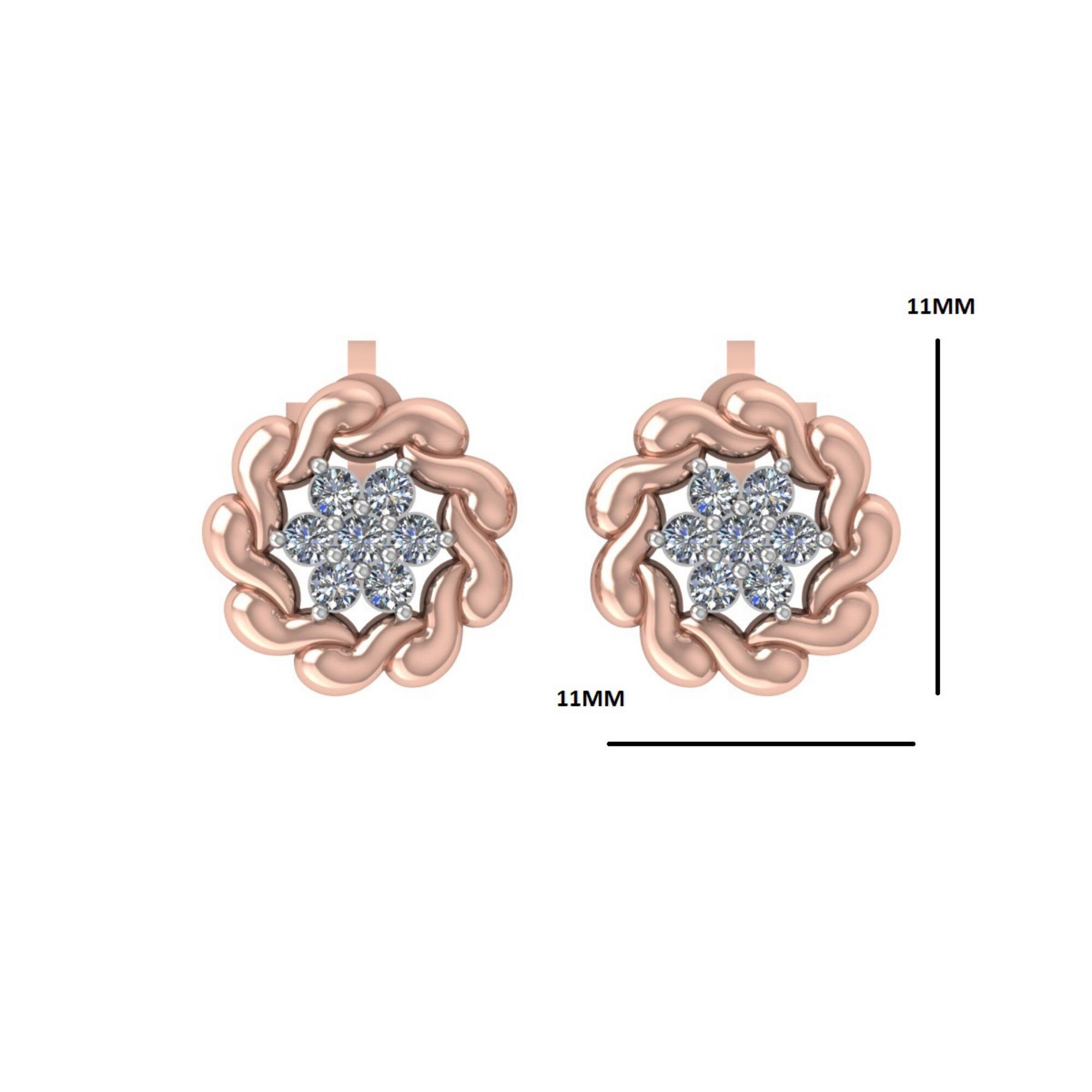 IGI Certified 14k Rose Gold Classic Diamond Earring for Women | Etsy