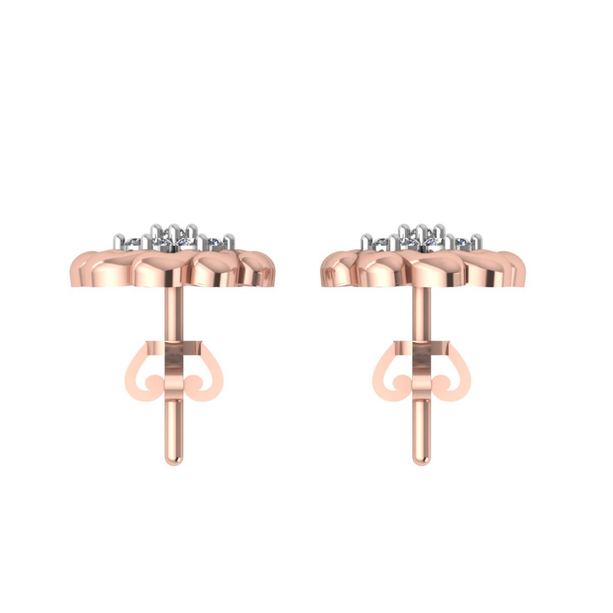 IGI Certified 14k Rose Gold Classic Diamond Earring for Women | Etsy