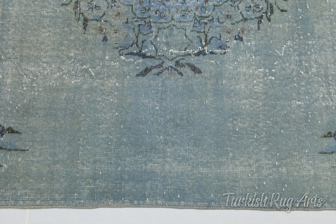 5.7x8.8 ft TURKISH RUG BLUE Rug Area Rug Oushak Rug | Etsy