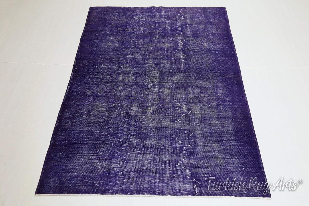 5.8x9.1 Ft, VINTAGE Purple Rug, Area Handmade Rug, Wool Rug, Saloon Rug ...