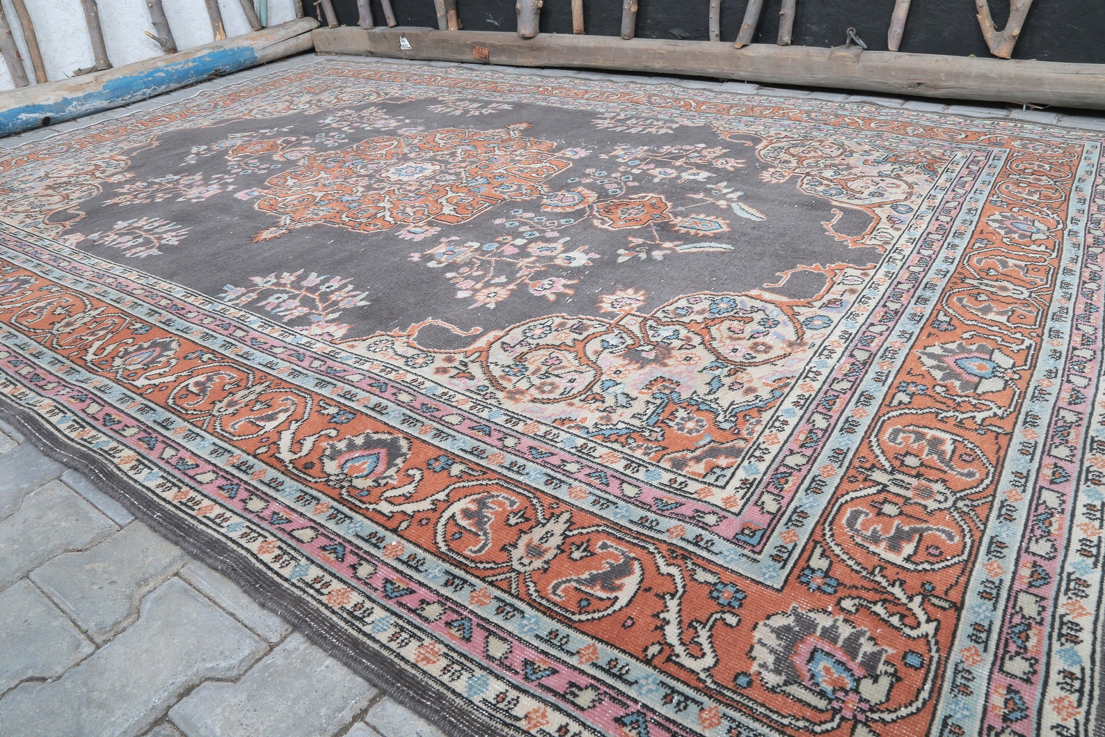 6.9x10 Ft Turkish Rug Oushak Large Rug Vintage Rug Area - Etsy