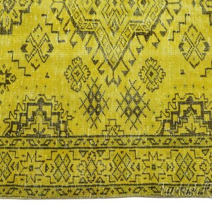 5.1x8.8 Ft, YELLOW VINTAGE Rug, TURKISH Rug, Handmade, Bohemian, Wool ...