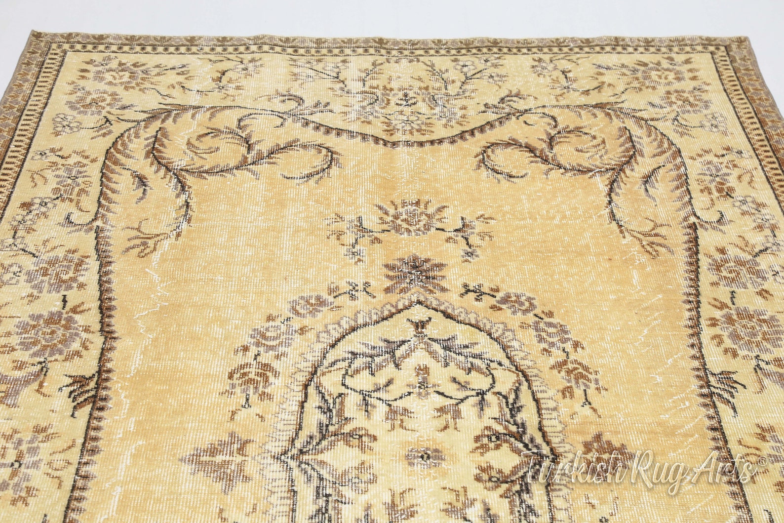 5.5x9 ft TURKISH MEDALLION VINTAGE Rug Oushak Area Rug | Etsy