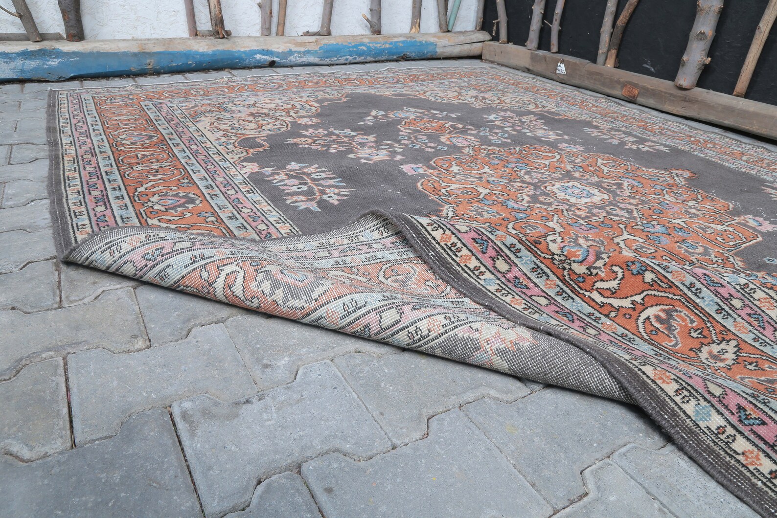 6.9x10 Ft Turkish Rug Oushak Large Rug Vintage Rug Area - Etsy