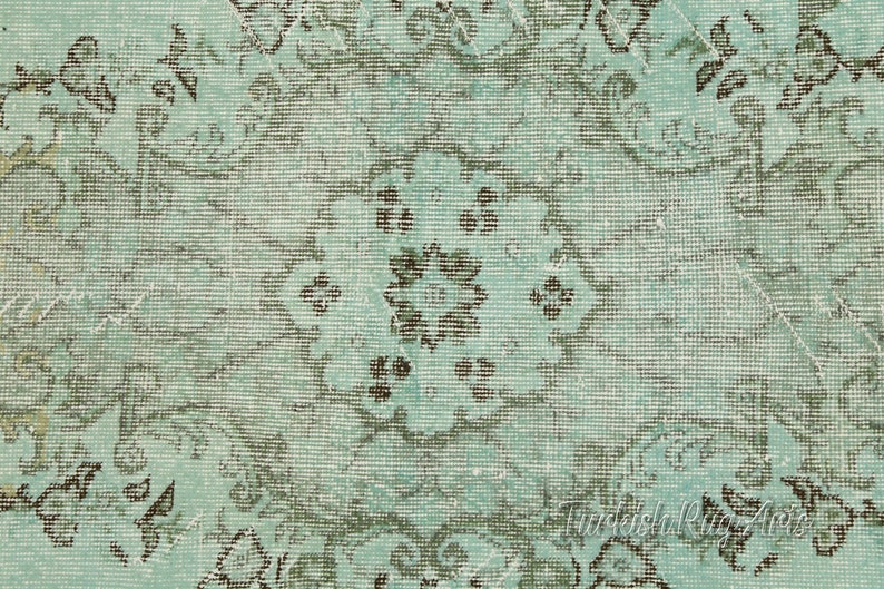 5.8x9.5 Ft VINTAGE TURKISH OUSHAK Rug Turquoise Oriental - Etsy