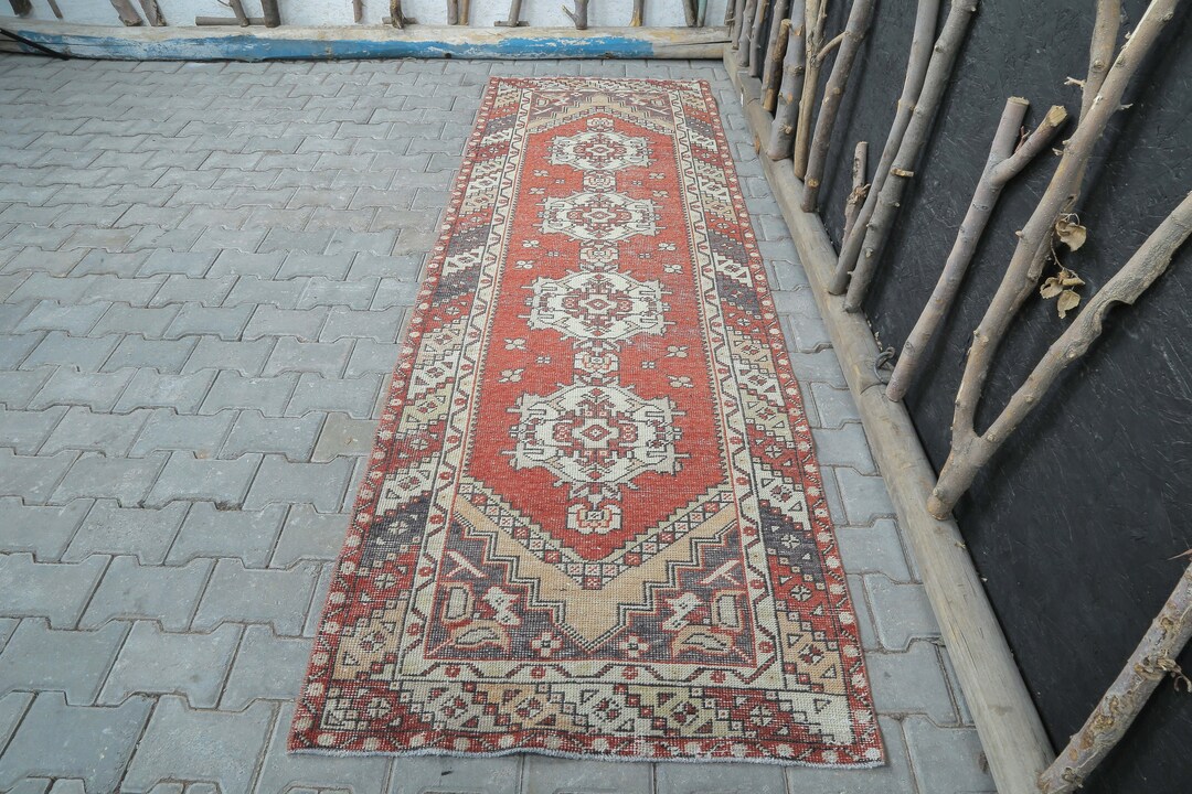 3.1x9.9 Ft, TURKISH RUG, KITCHEN, Hallway Runner, Vintage Runner ...