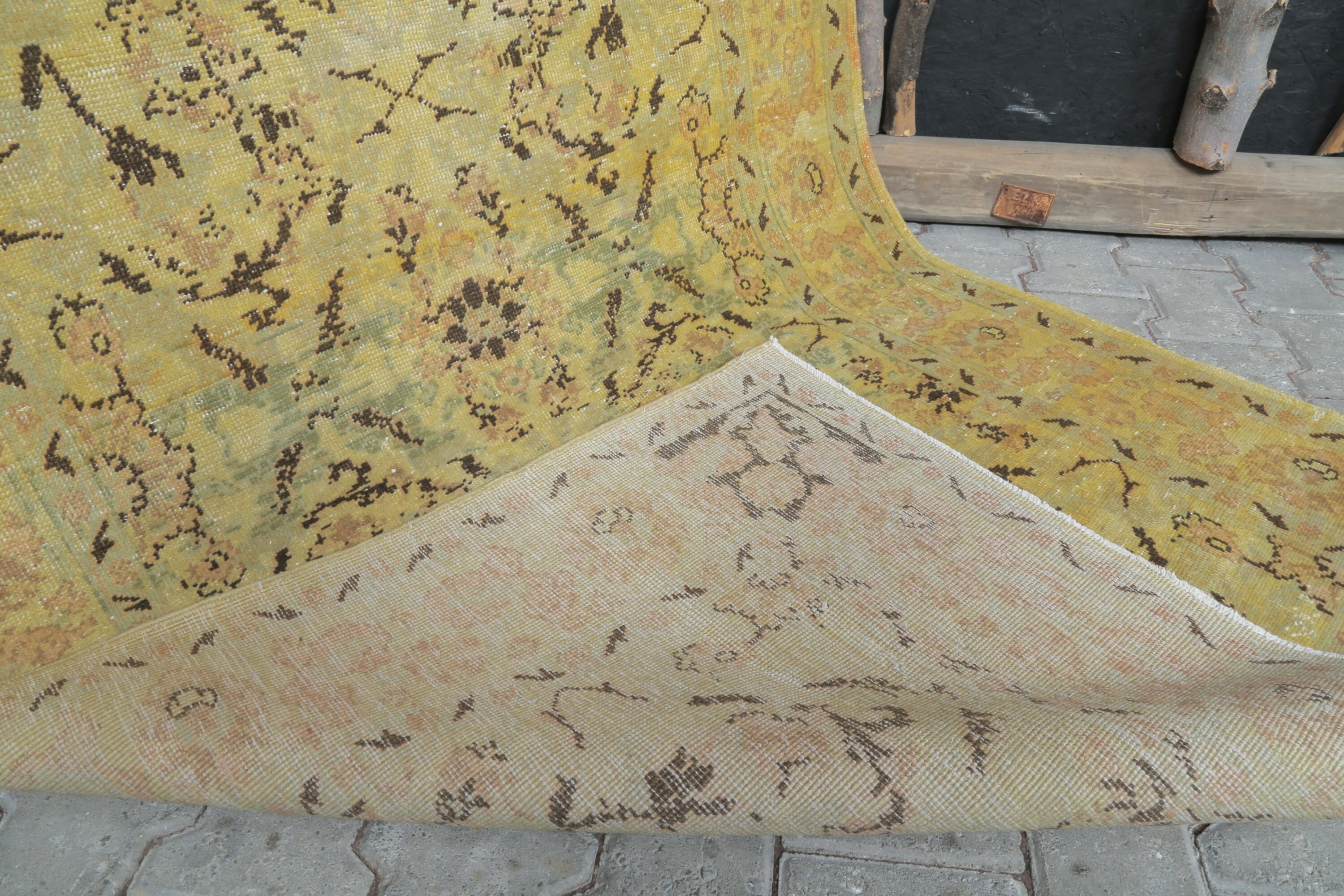 4x7 ft ANTIQUE TURKISH Rug MUSTARD Colored Area Rug | Etsy