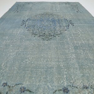 5.7x8.8 ft TURKISH RUG BLUE Rug Area Rug Oushak Rug | Etsy