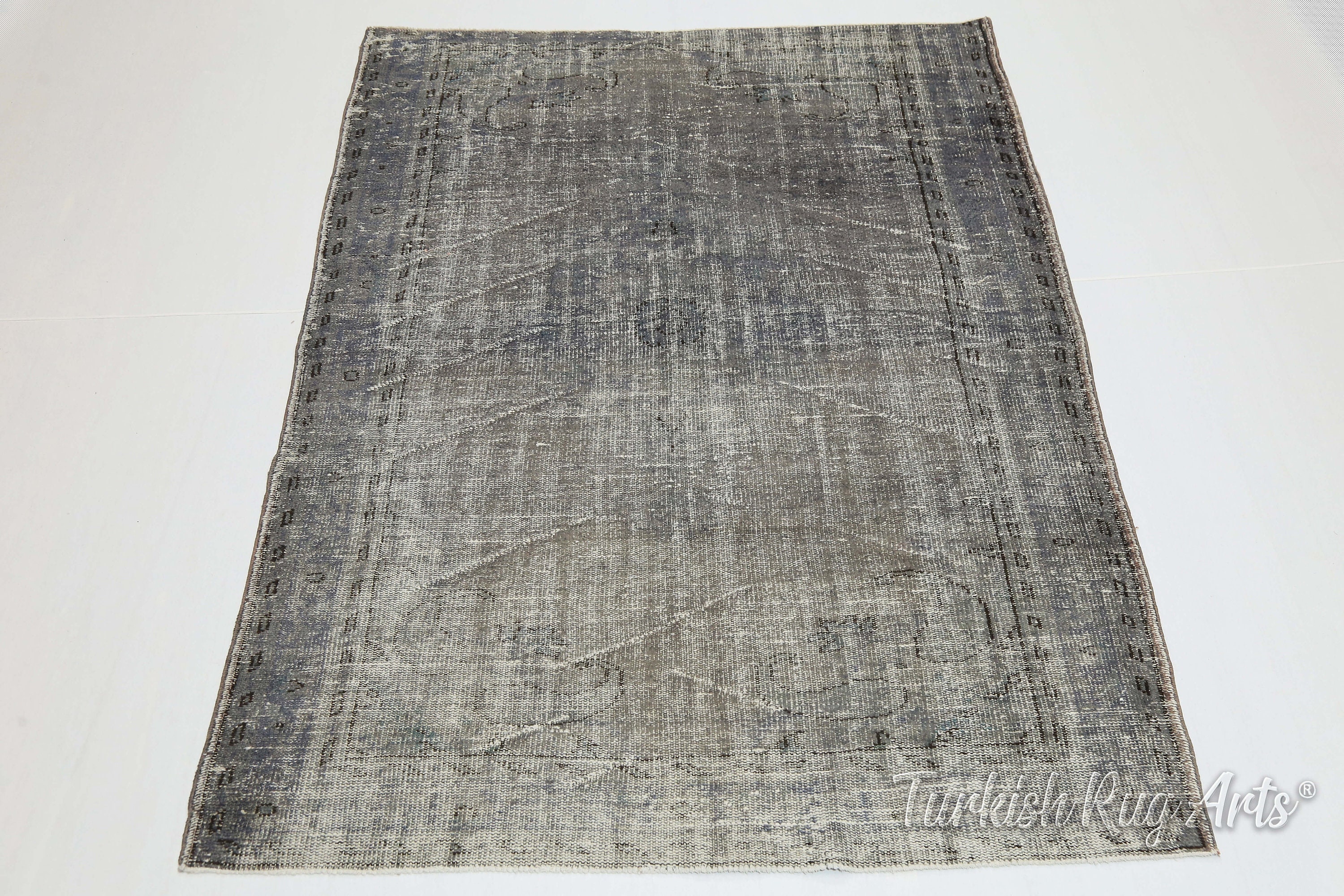 5.4x7.9 ft FADED DISTRESSED AREA Decor Rug Oushak Handmade | Etsy