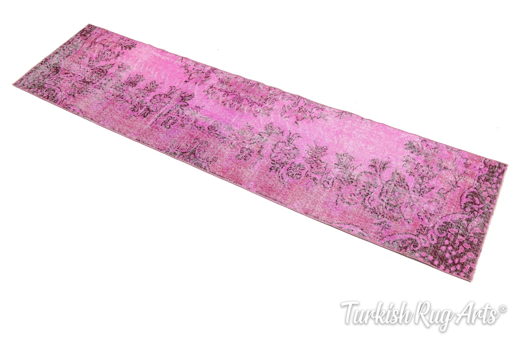 2.2x8.9 Ft NARROW PINK, HALLWAY Rug, Turkish Runner Rug, Boho Rug, Wool ...
