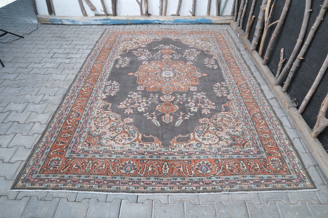6.9x10 Ft, Turkish Rug, Oushak Large Rug, Vintage Rug, Area Rug, Living ...