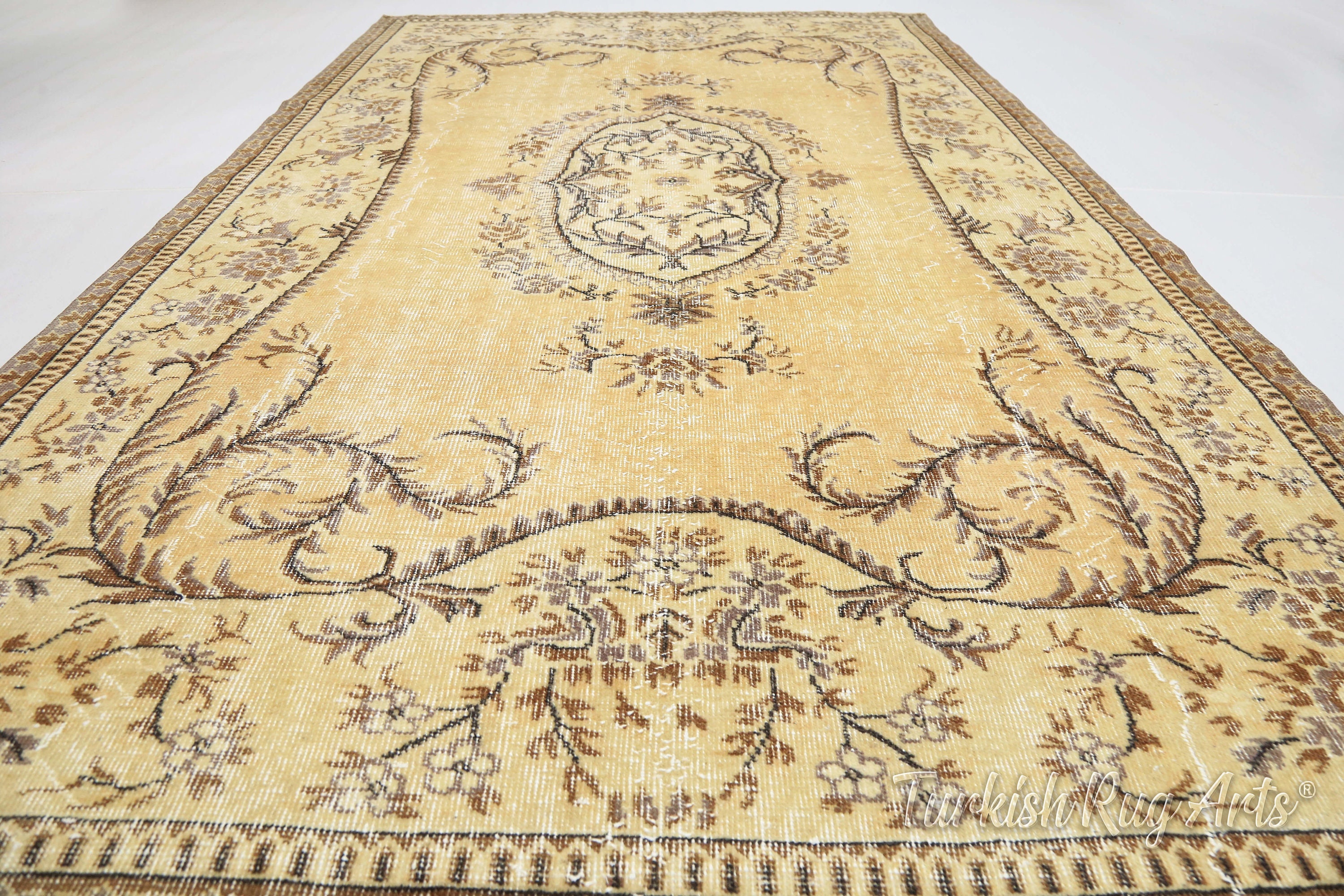 5.5x9 ft TURKISH MEDALLION VINTAGE Rug Oushak Area Rug | Etsy