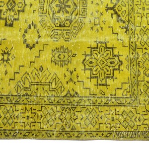 5.1x8.8 Ft, YELLOW VINTAGE Rug, TURKISH Rug, Handmade, Bohemian, Wool ...