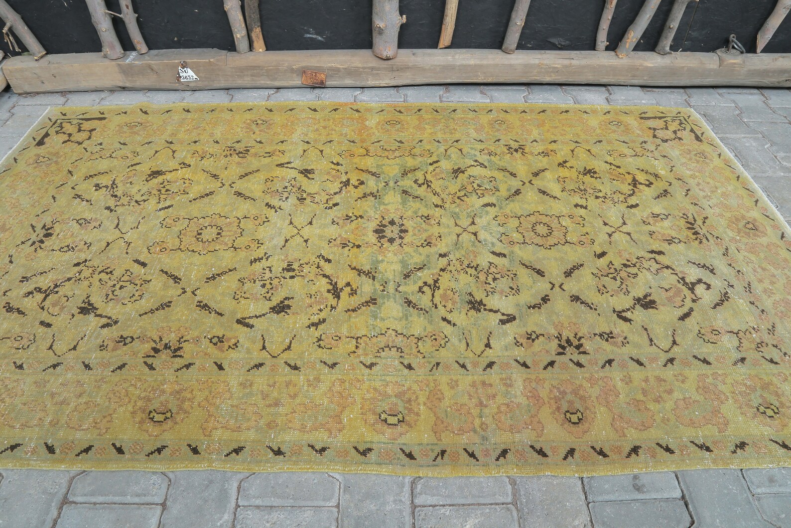 4x7 ft ANTIQUE TURKISH Rug MUSTARD Colored Area Rug | Etsy