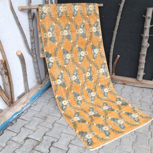2.8x8.8 Ft, TURKISH RUNNER RUG, Entryway Rug, Floral Rug, Farmhouse Rug ...