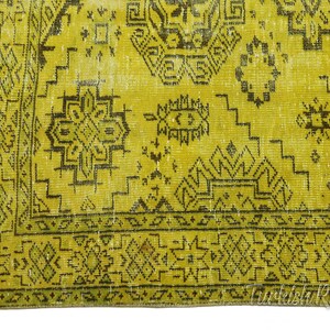 5.1x8.8 Ft, YELLOW VINTAGE Rug, TURKISH Rug, Handmade, Bohemian, Wool ...