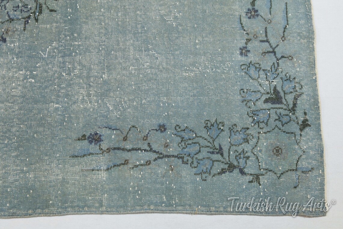 5.7x8.8 ft TURKISH RUG BLUE Rug Area Rug Oushak Rug | Etsy