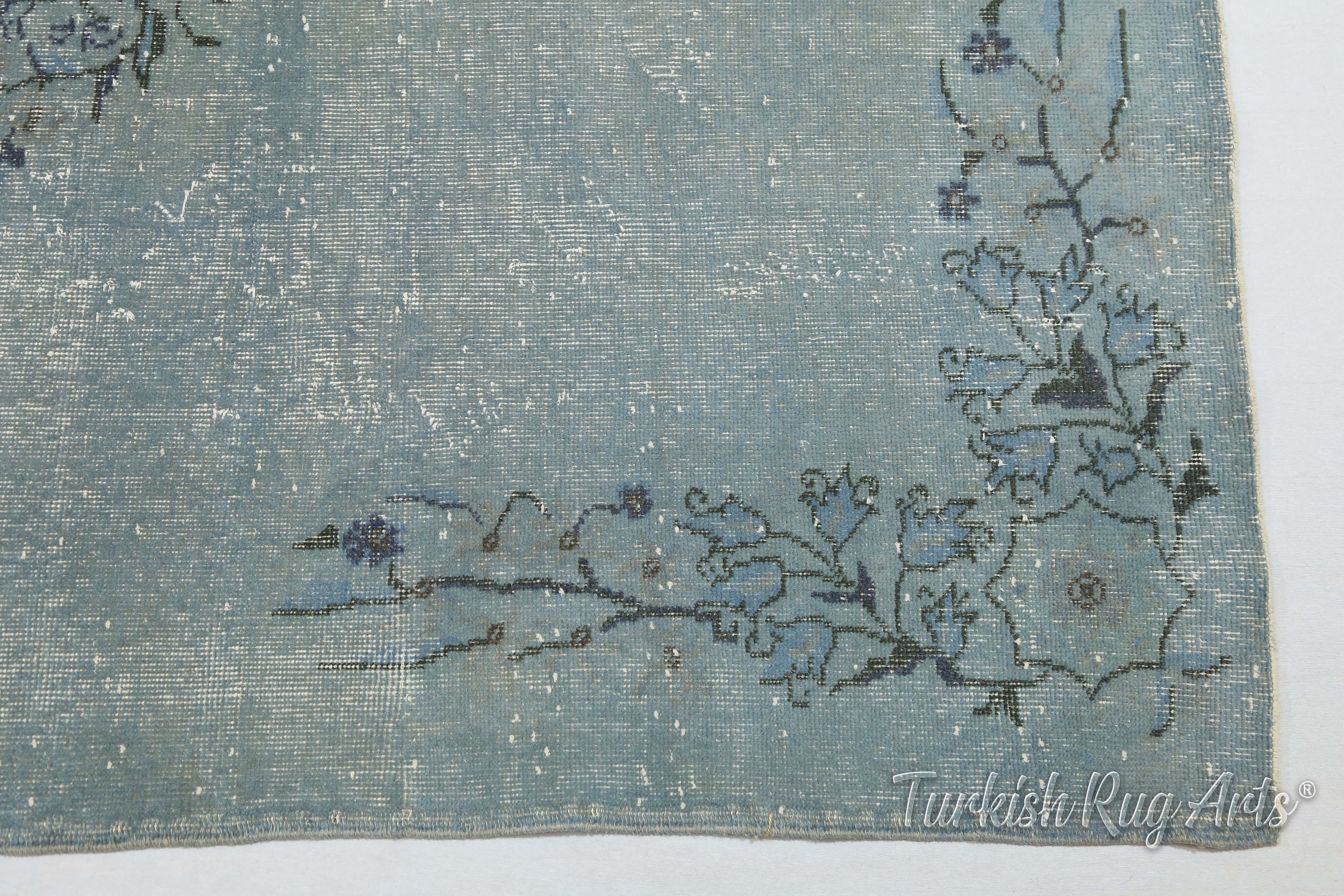 5.7x8.8 ft TURKISH RUG BLUE Rug Area Rug Oushak Rug | Etsy