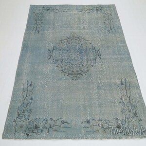 5.7x8.8 ft TURKISH RUG BLUE Rug Area Rug Oushak Rug | Etsy