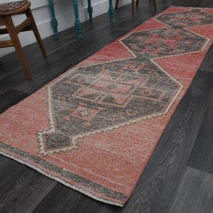 2.8x11.2 Ft, ROYAL TURKISH Runner, Red Vintage Runner, Runner Rug, Wool ...
