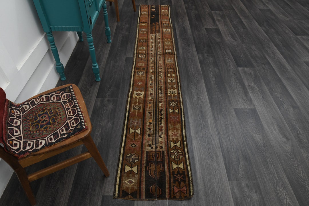 1.6x9.9 Ft, VINTAGE Runner, Turkish Narrow Runner, Handmade, PATCHWORK ...