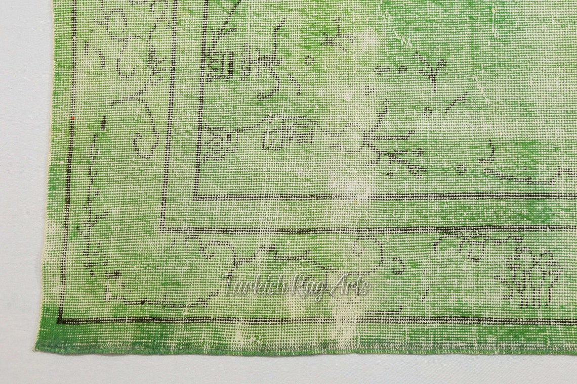 6.3x9.2 Ft, TURKISH LIGHT GREEN Area Rug, Handmade Rug, Wool Rug ...