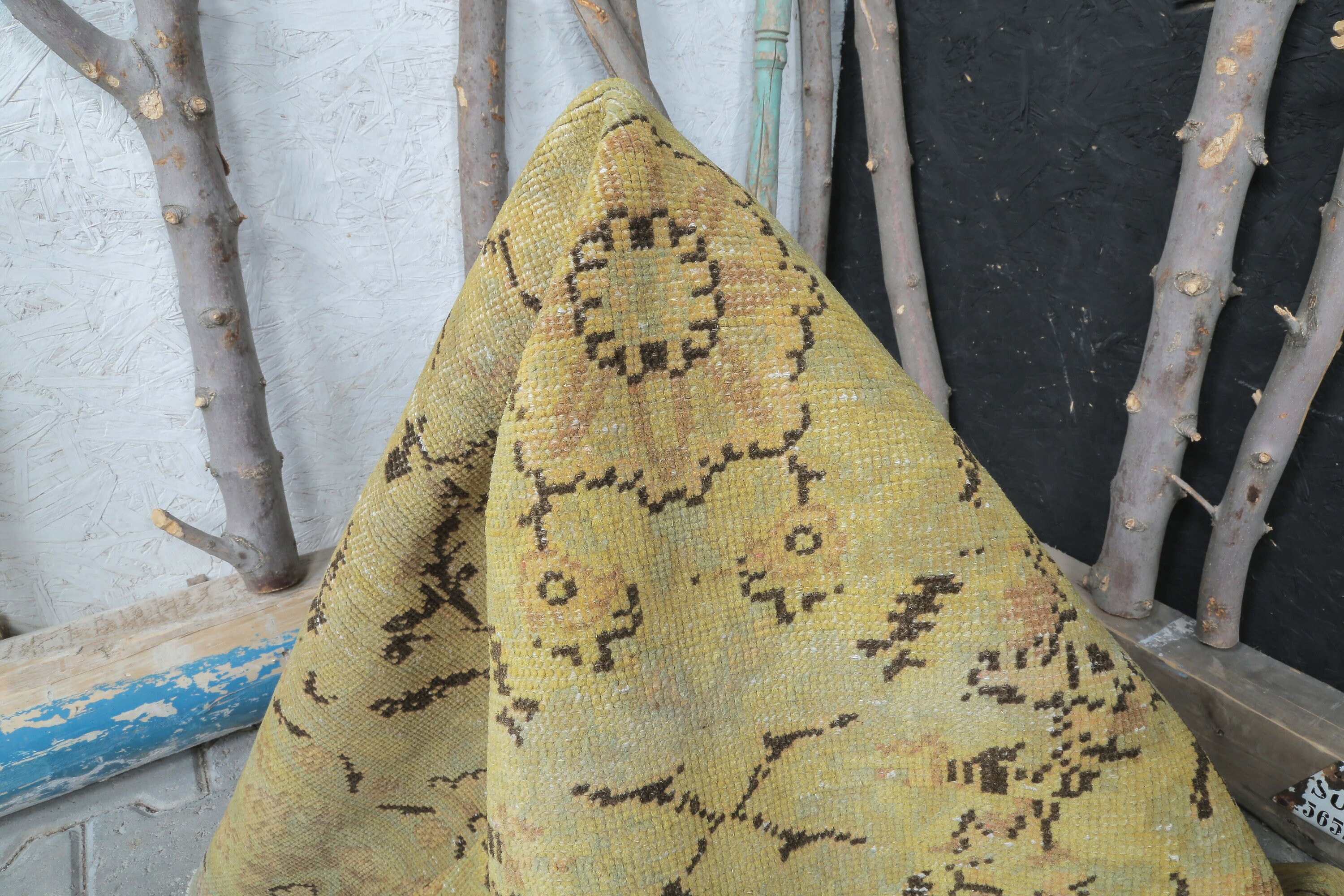 4x7 ft ANTIQUE TURKISH Rug MUSTARD Colored Area Rug | Etsy