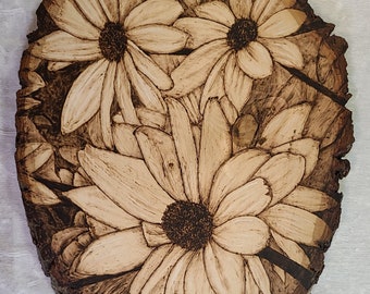 Unique English Garden Rose, Signed Pyrography / Wood Burning Art on ...