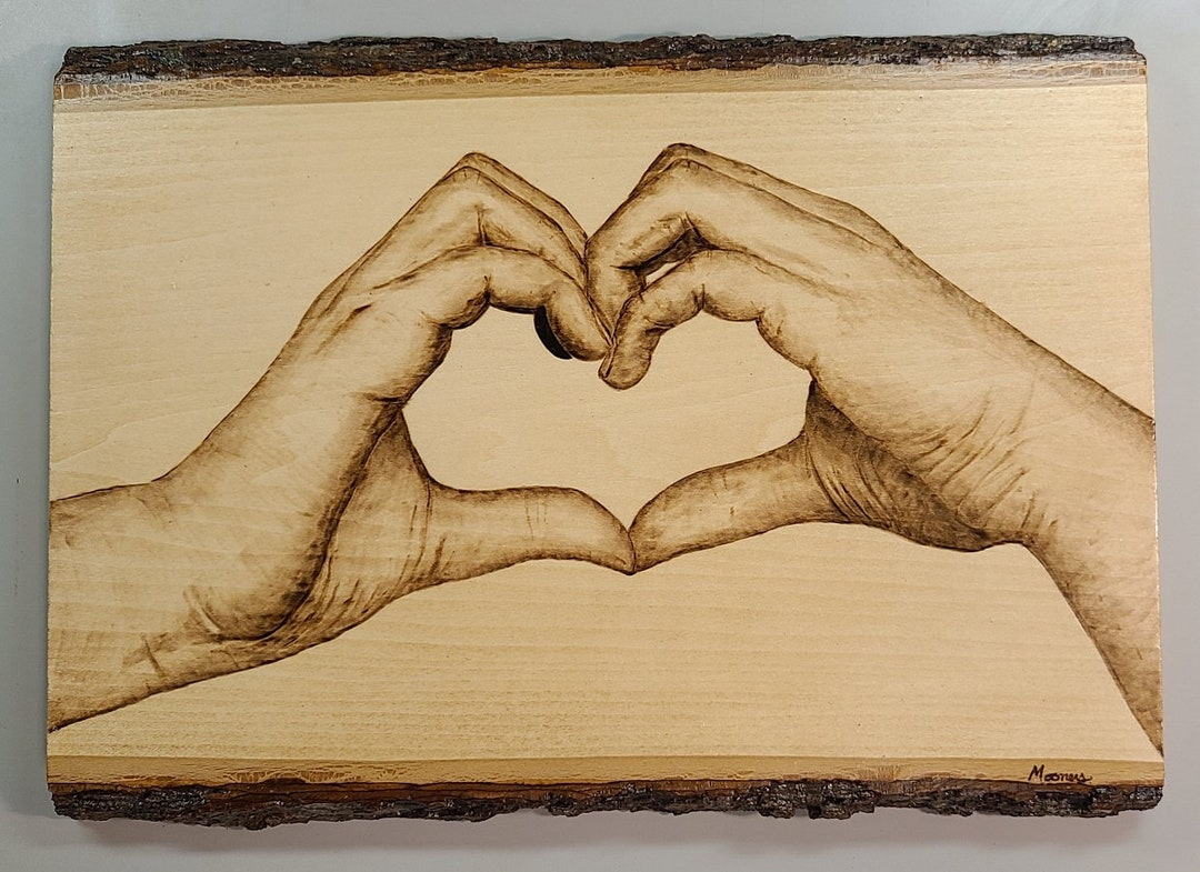 Hands Heart Wood Burning - Etsy