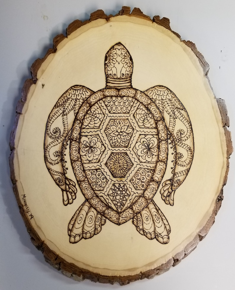Turtle Zentangle Wood Burning - Etsy