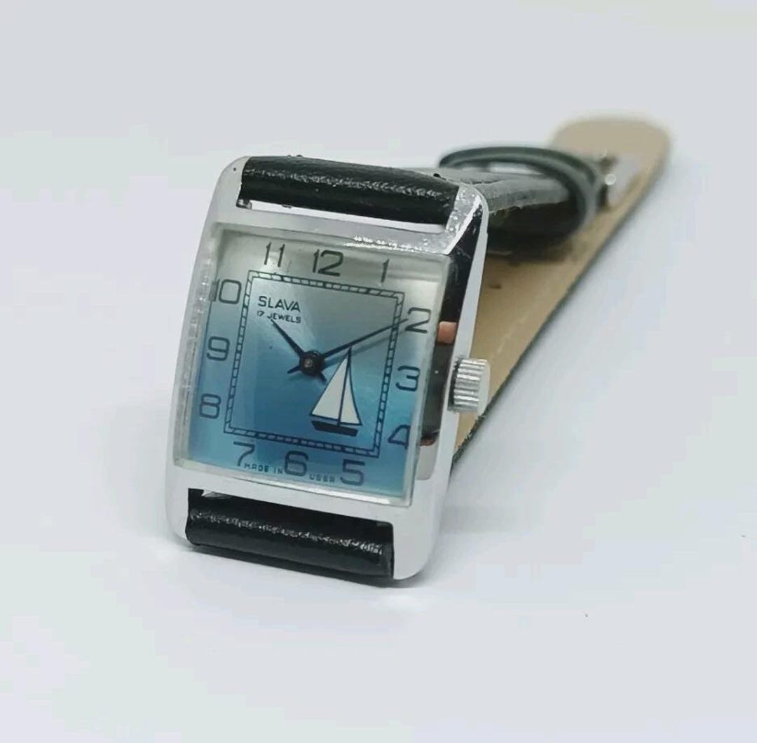 Vintage Slava Sailboat Watch: Ladies Mechanical USSR Watch, 1970s - Etsy