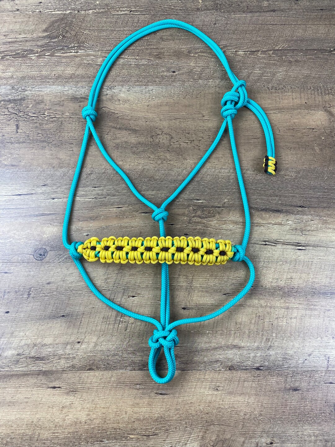 Custom Flower Rope Halter | Flower Paracord Halter | Sunflower Halter ...