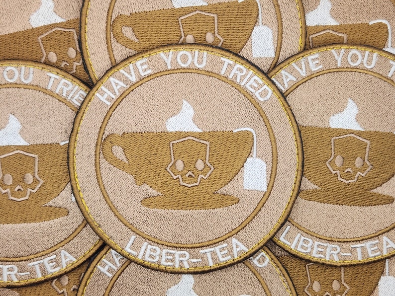 Helldivers 2 Game Merch Cup of Liber-tea Hook and Loop Velcro Morale Patch 4 - Etsy
