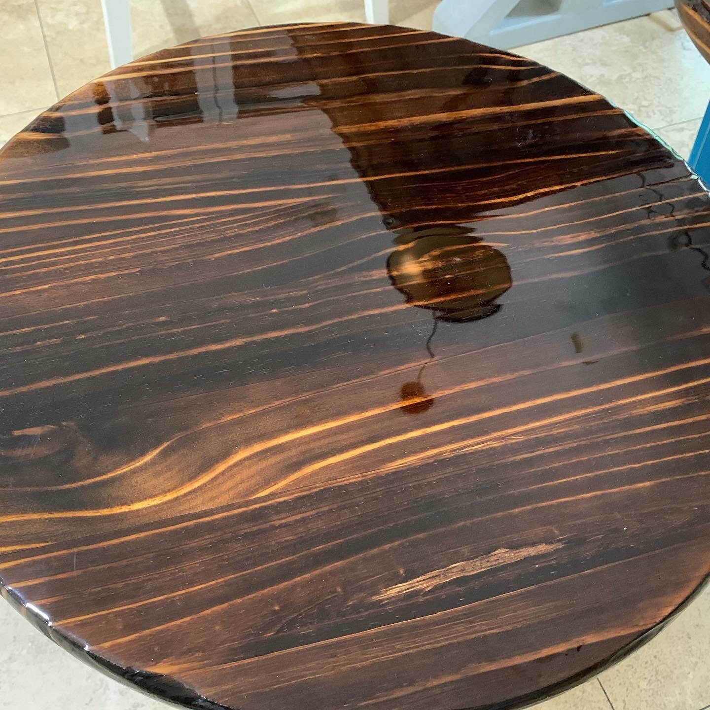 Shou Sugi Ban and epoxy end table pair | Etsy