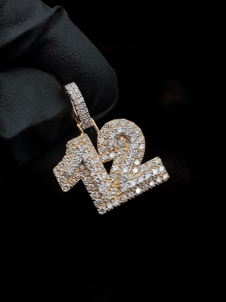 Icedout VVS Moissanite Custom Pendant 1.5''inch Any 12 Silver Diamond ...