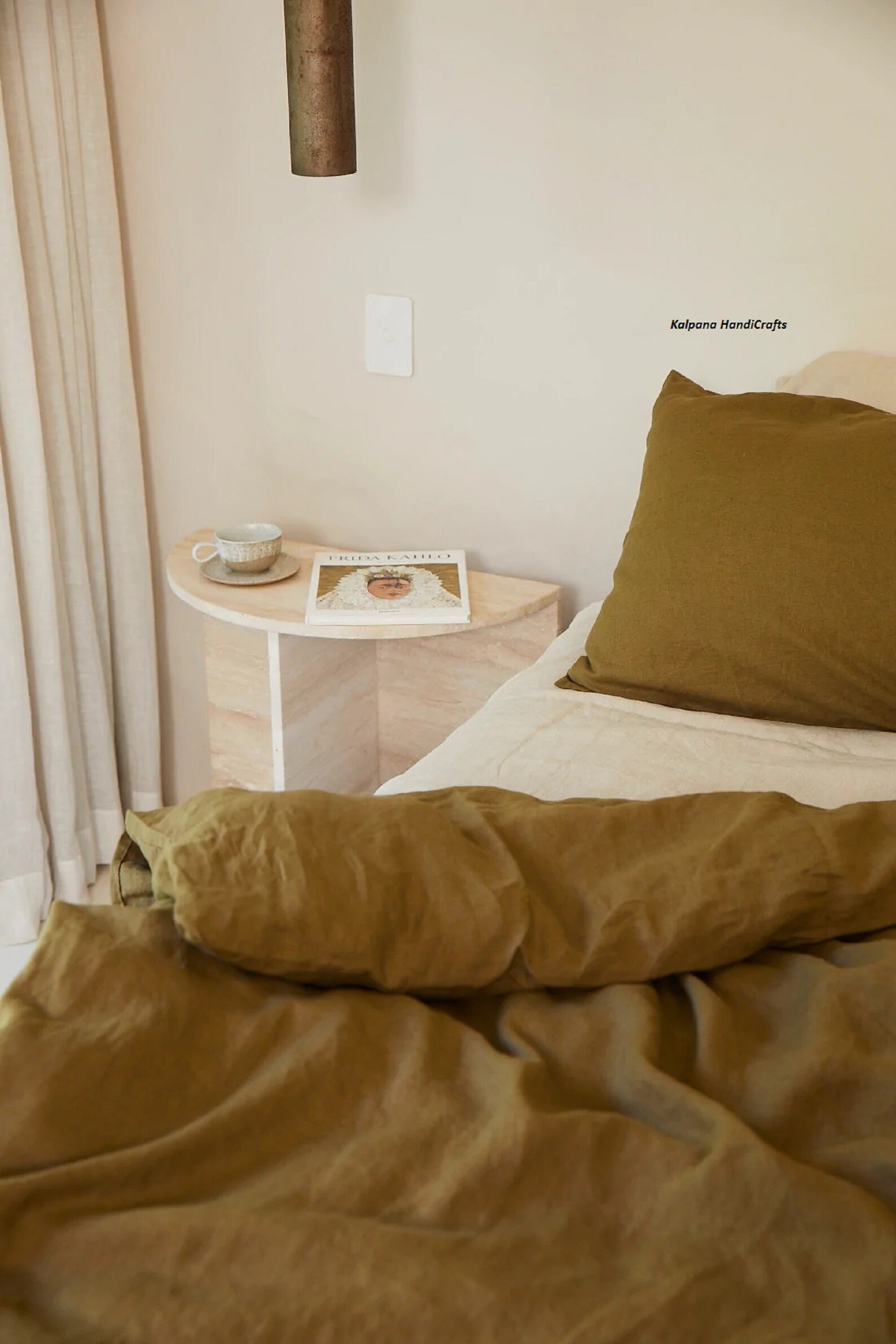 Olive Green Linen Duvet Cover Set Softened Linen Bedding - Etsy