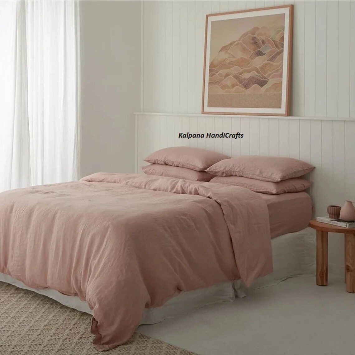 Sunset Rose Linen Duvet Cover Washed Linen Bedding Linen - Etsy