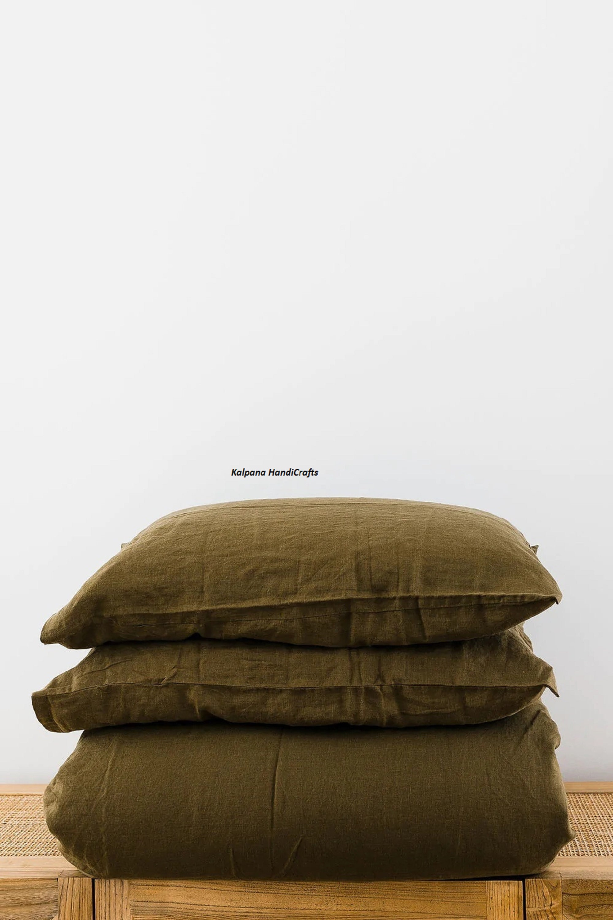 Olive Green Linen Duvet Cover Set Softened Linen Bedding - Etsy