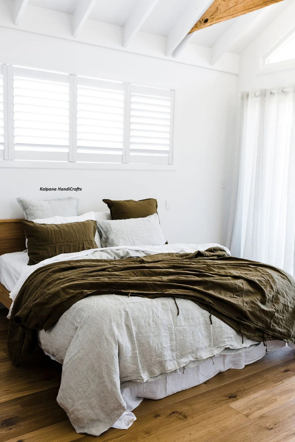 Olive Green Linen Duvet Cover Set Softened Linen Bedding - Etsy