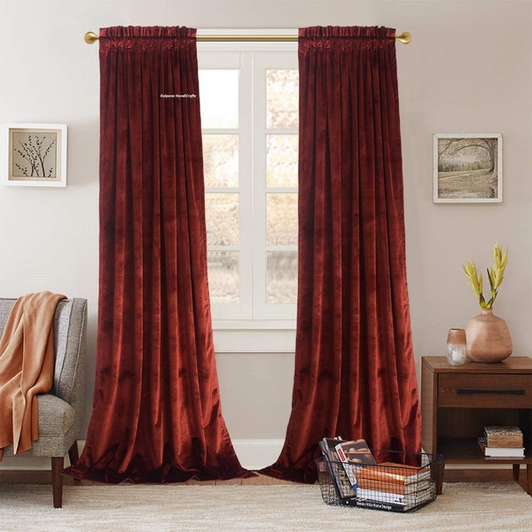 Dark Red Curtains - Etsy