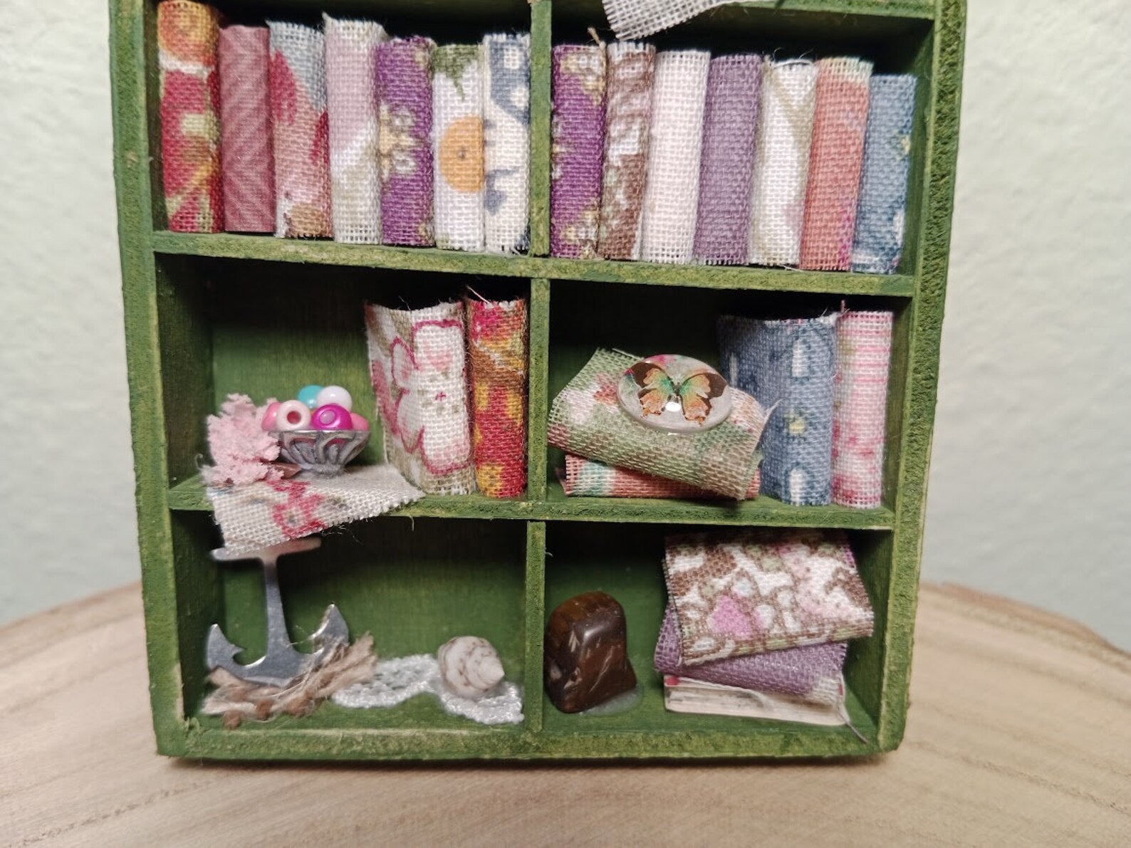 Mini Bookcase Magnet, Miniature Library, Library Diorama, Handmade ...