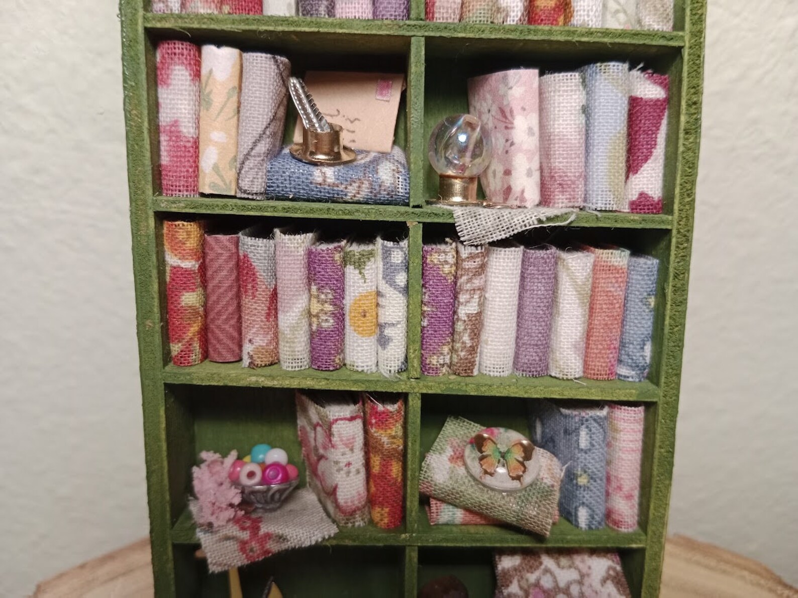 Mini Bookcase Magnet, Miniature Library, Library Diorama, Handmade ...